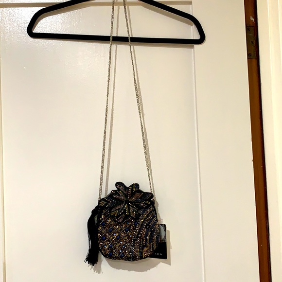 Zara | Bags | Zara Hand Made Bearded Black Purse | Poshmark